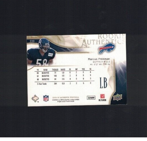 Marcus Freeman Buffalo Bills Notre Dame 2009 Rookie SP Authentics Gold ...