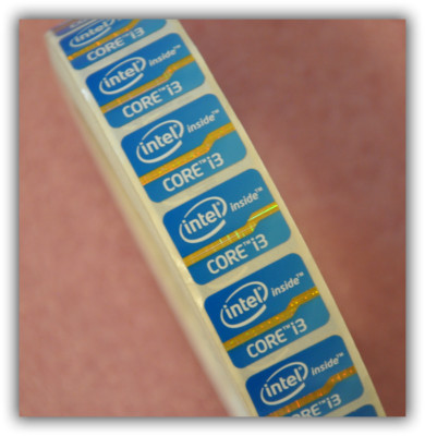 5pcs 2nd Gen Intel Core i3 Inside laptop Sticker Badge 15.5 x 21mm Blue ...