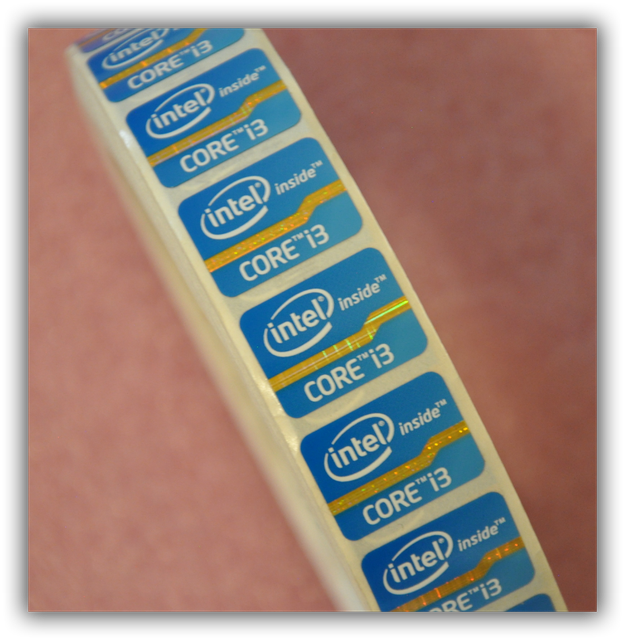 5pcs 2nd Gen Intel Core i3 Inside laptop Sticker Badge 15.5 x 21mm Blue ...