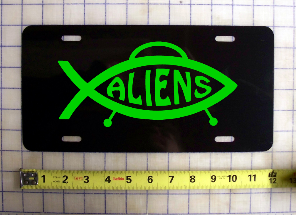 ALIENS JESUS FISH CUSTOM LICENSE PLATE / CAR TAG | eBay