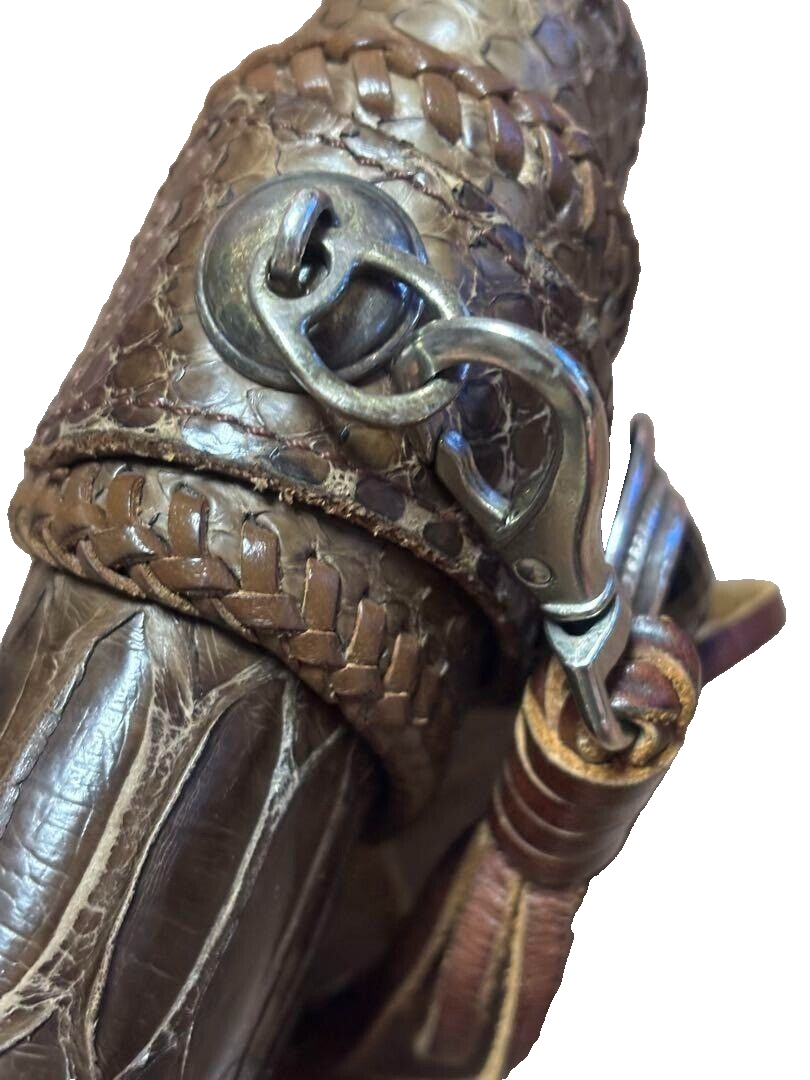 ALZUNI Back Cut Python Natural Color Biker Wallet Handmade Rare Design ...