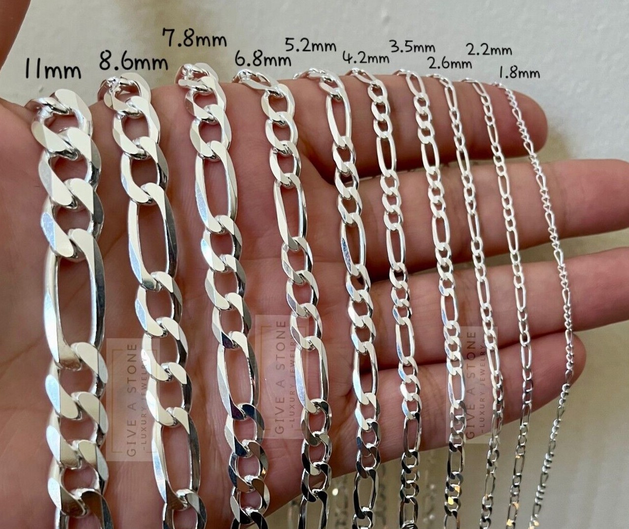 Figaro Link Chain Necklace Silver Chain 925 Italian Sterling Silver ...