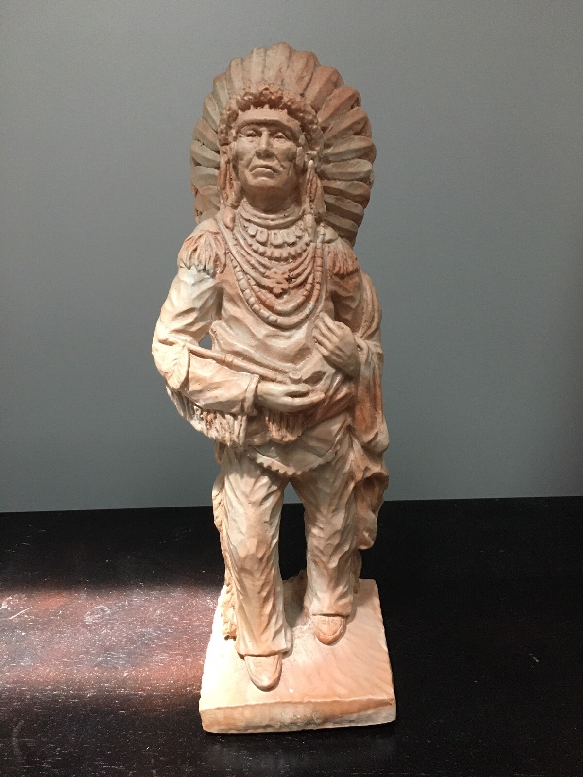 Standing American Indian Chief Swirl Pottery Statue 16" | eBay