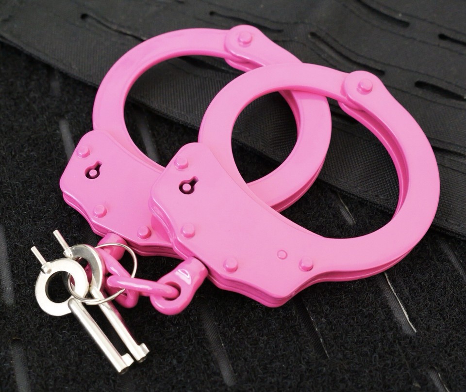 Pink Hand Cuffs Ladies Law Enforcement Security Heavy Duty Cuffs Pink ...