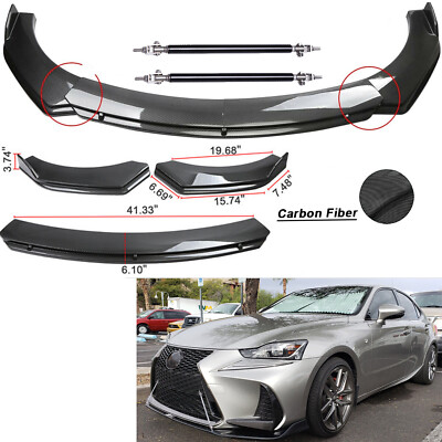 For IS250 IS350 IS300 Front Bumper Lip Splitter Spoiler Carbon Fiber ...