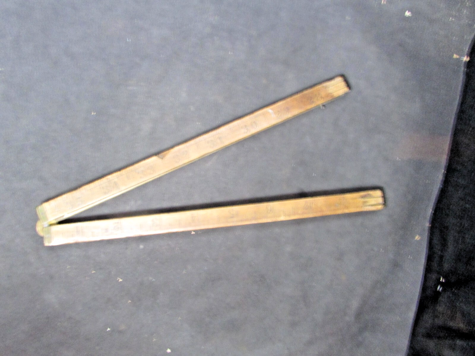 Vintage Stanley #66 1/2 folding 36" Boxwood and Brass Ruler - 1920's | eBay