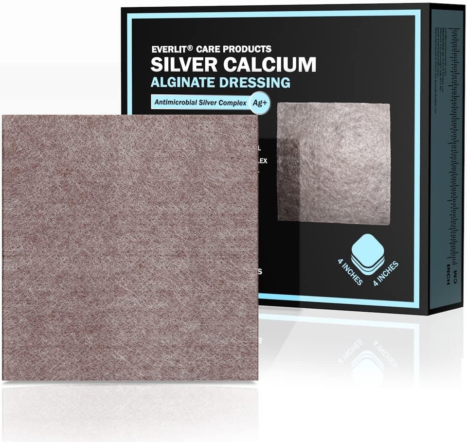 Silver Calcium Alginate Wound Dressing 4" x 4"| Pack of 10 Absorbent ...