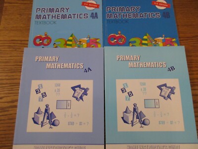 Primary Math 4A and 4B set (textbooks/home instructor's guide ...