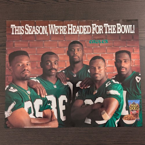Vintage Philadelphia Eagles Poster Ad Rold Gold Pretzels 1991 Team 16 ...