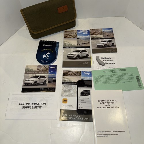 2015 Jeep Grand Cherokee User Guide Manual With Case, Uconnect Quick ...