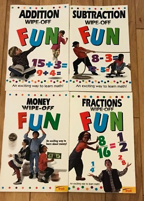 NEW Wipe-off Math Booklets: Add Subtract Fractions Money TROLL Teaching ...