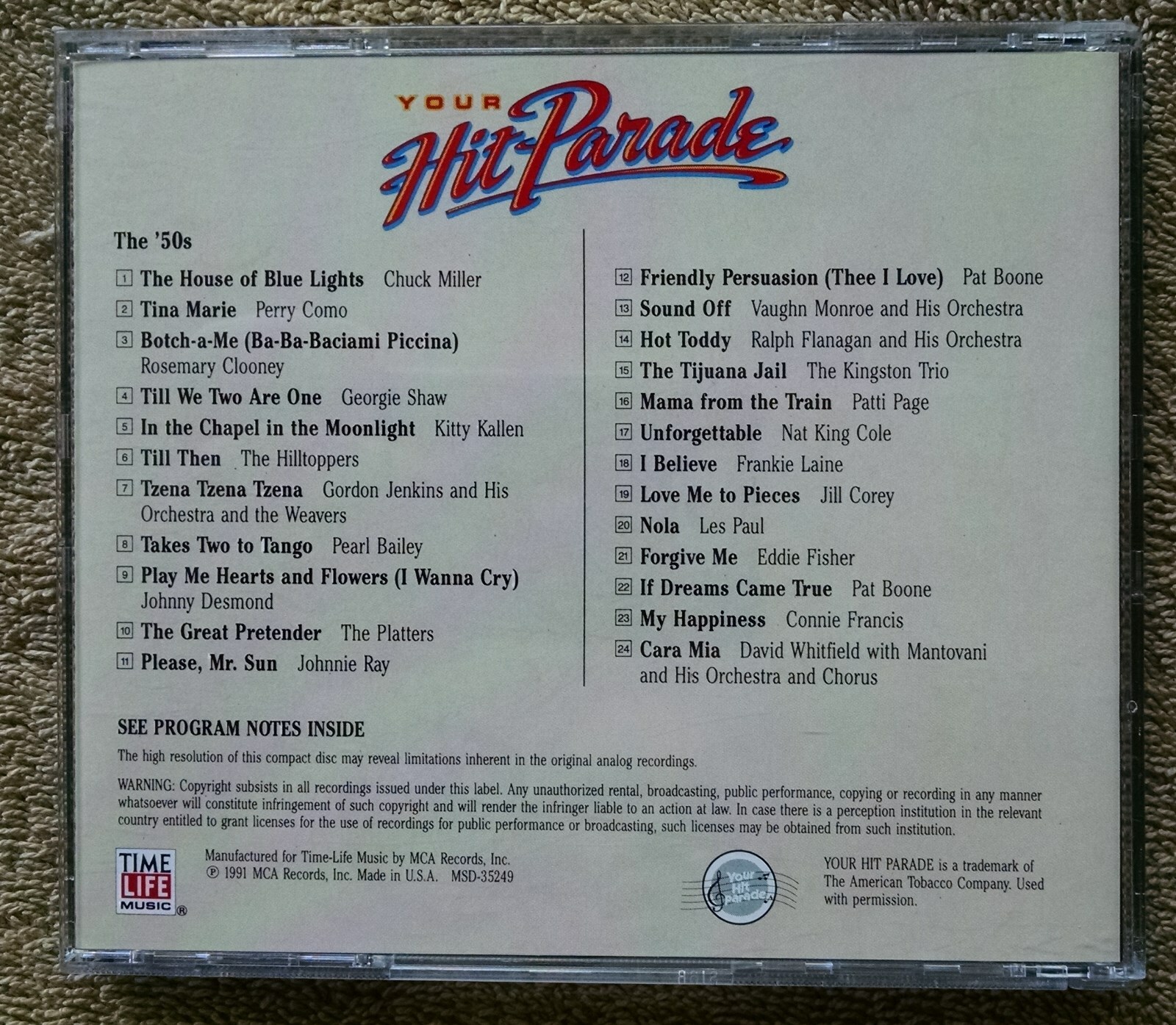 Time Life Music Your Hit Parade The 50s CD VG++/NM | eBay