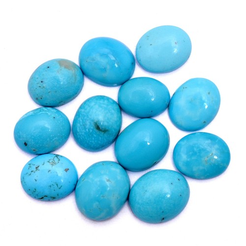 Natural Blue Turquoise Finest Quality 10mm-11mm Oval Cabochon Flat Back ...