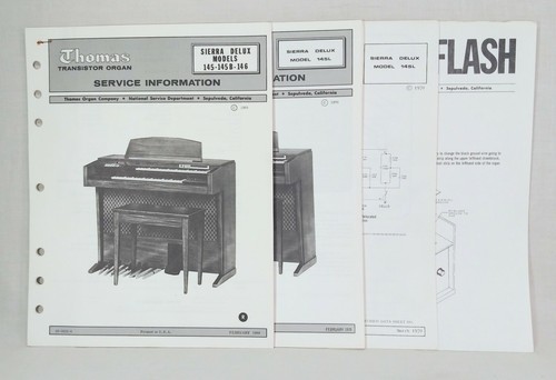 Thomas Organ Models 120-125,135,145-146, 200-205, 210-215, 225, 235 ...