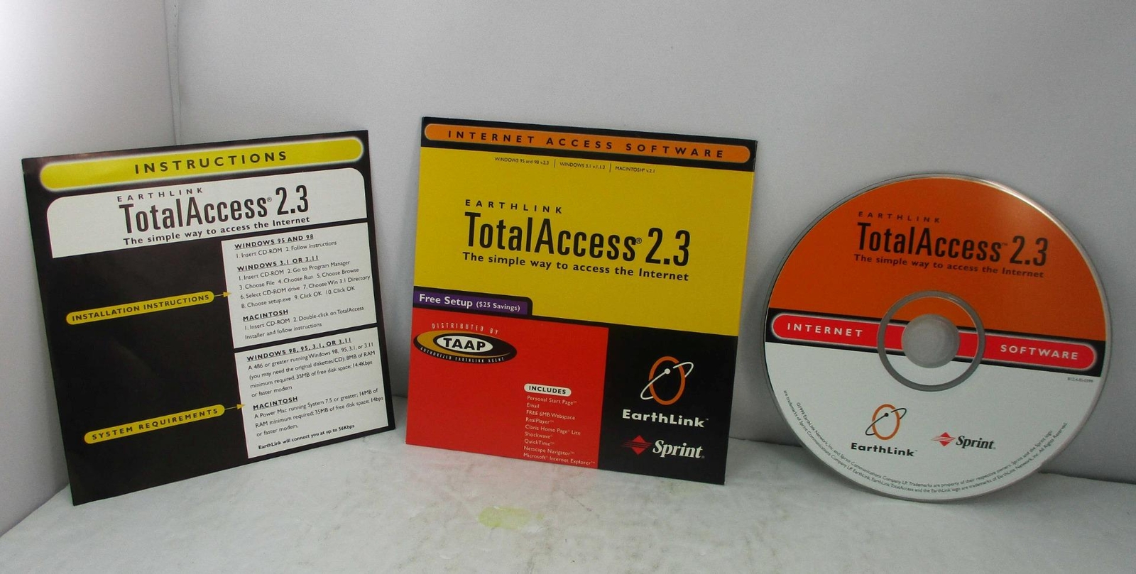 1999 EarthLink Total Access Version 2.3 Windows CD Internet Access ...