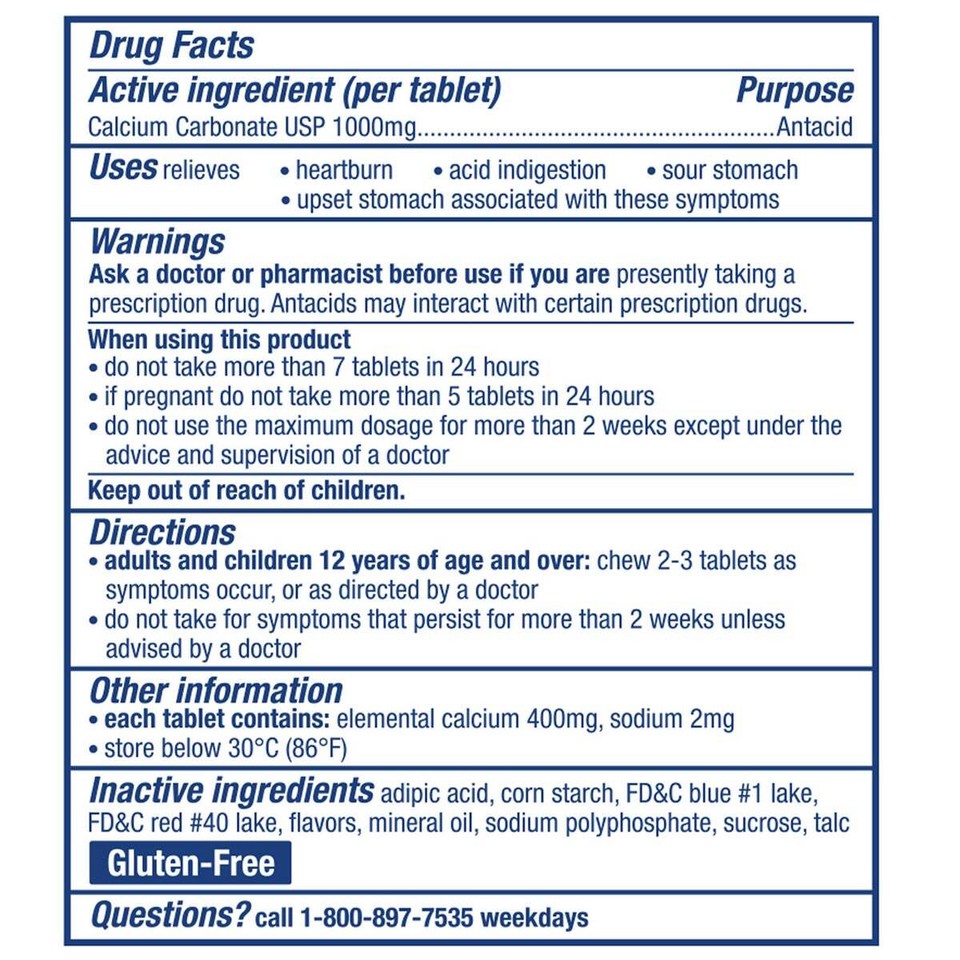 TUMS Antacid Ultra Strength, 265 Chewable Tablets Exp 01/2027 ...