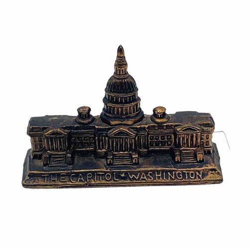 Figural US Capitol Building Souvenir Paperweight Metal Washington DC ...