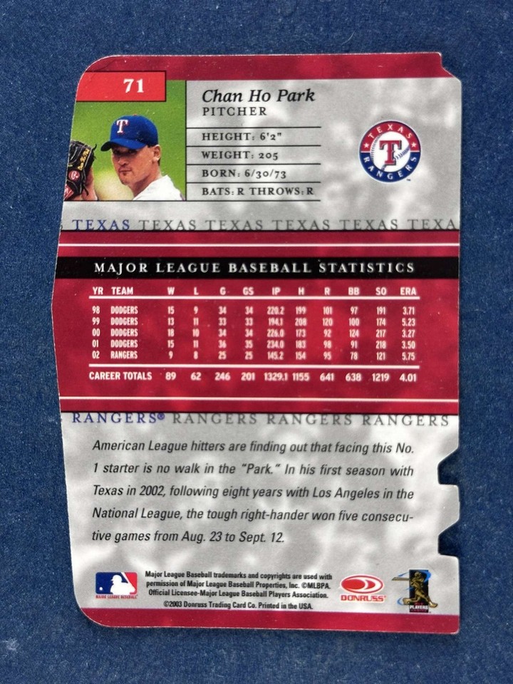 2003 Donruss Elite Status Red #71 Chan Ho Park Texas Rangers /61 | eBay