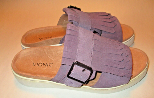 Vionic Splendid Fillmore Kilte Slide Purple Suede Womens 7 Supportive ...