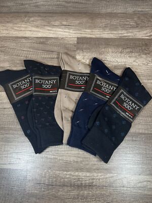 New Lot of 5 Mens Dress Socks New Casual Dress Botany 500 Socks Size 10 ...
