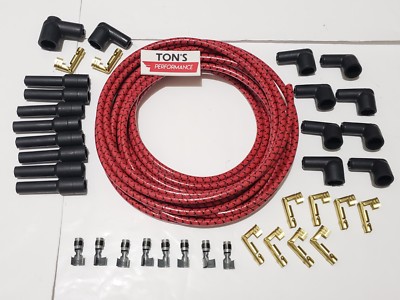 DIY Universal Cloth Covered Spark Plug Wire Kit Set Vintage Wires v6 v8 ...