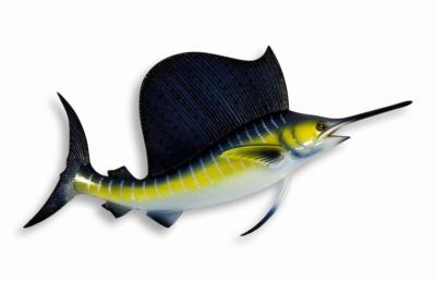 Hand Painted 8" Blue Stripe Sailfish Game Fish Wall Mount Decor ...