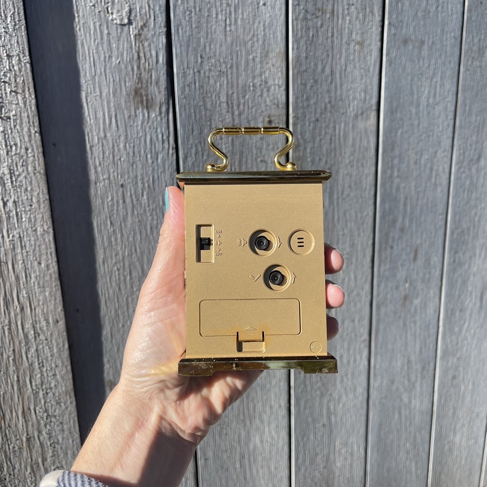 Vintage Benrus Mantle Clock Roman Num Japan Made Gold Toned Bezel WORKS ...