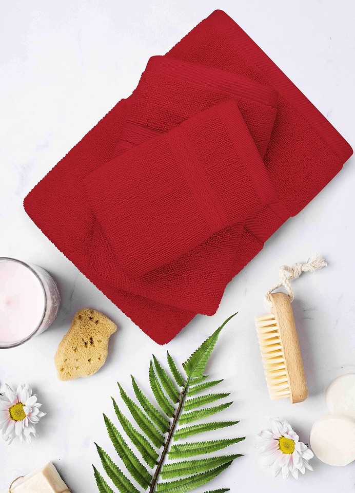 Towel and Linen Mart Burgundy Towel Sets, 2 Bath Towels 2 Hand Towels ...