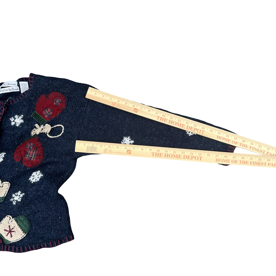 Croft & Barrow Sweater Womens Large Blue Mittens Snowflakes Knit ...