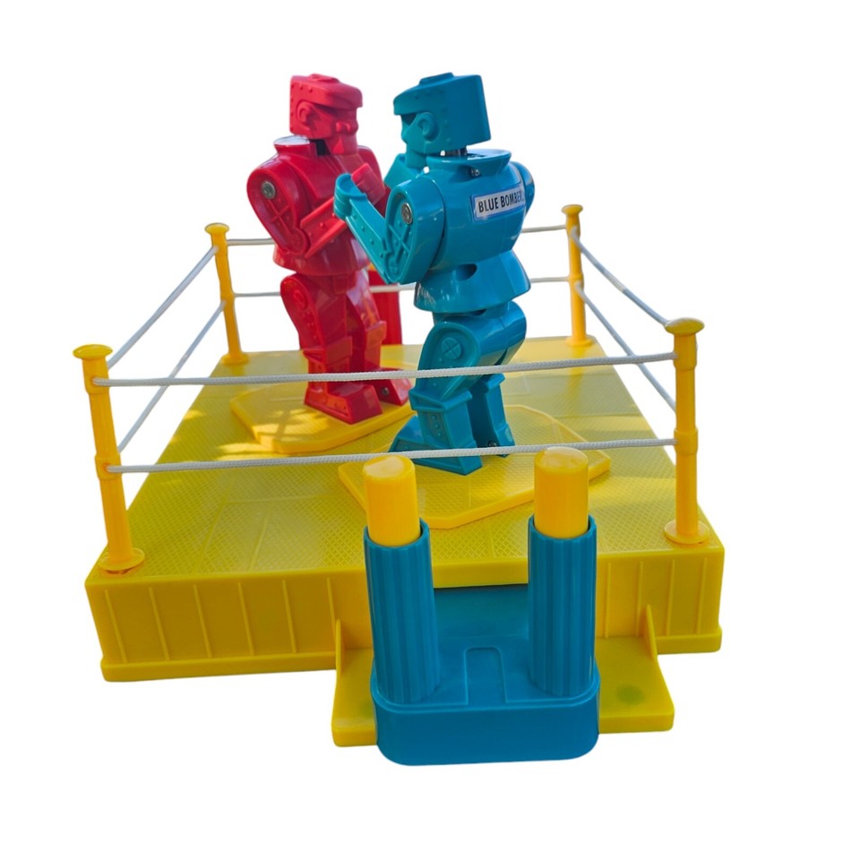 Rock Em Sock Em Robots Fighting Boxing 2001 Mattel Toy Game Red & Blue ...