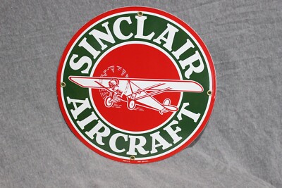 SINCLAIR AIRCRAFT PORCELAIN SIGN | eBay