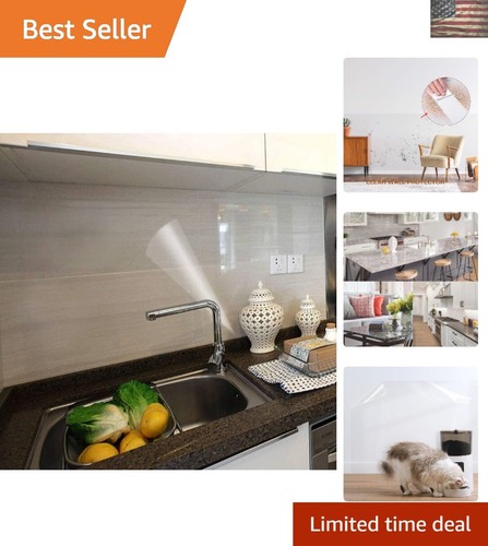 Versatile Clear Kitchen Backsplash Protector - Easy Clean Self-Adhesive ...