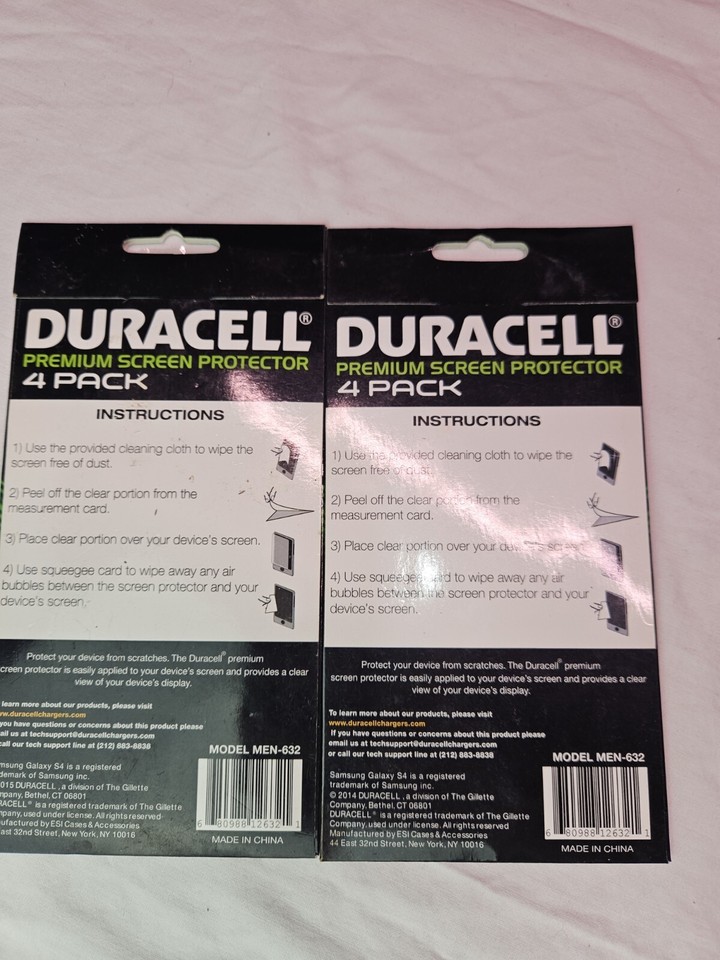 Duracell Premium Tempered Glass Screen Protector Galaxy S4 - TWO 4 ...