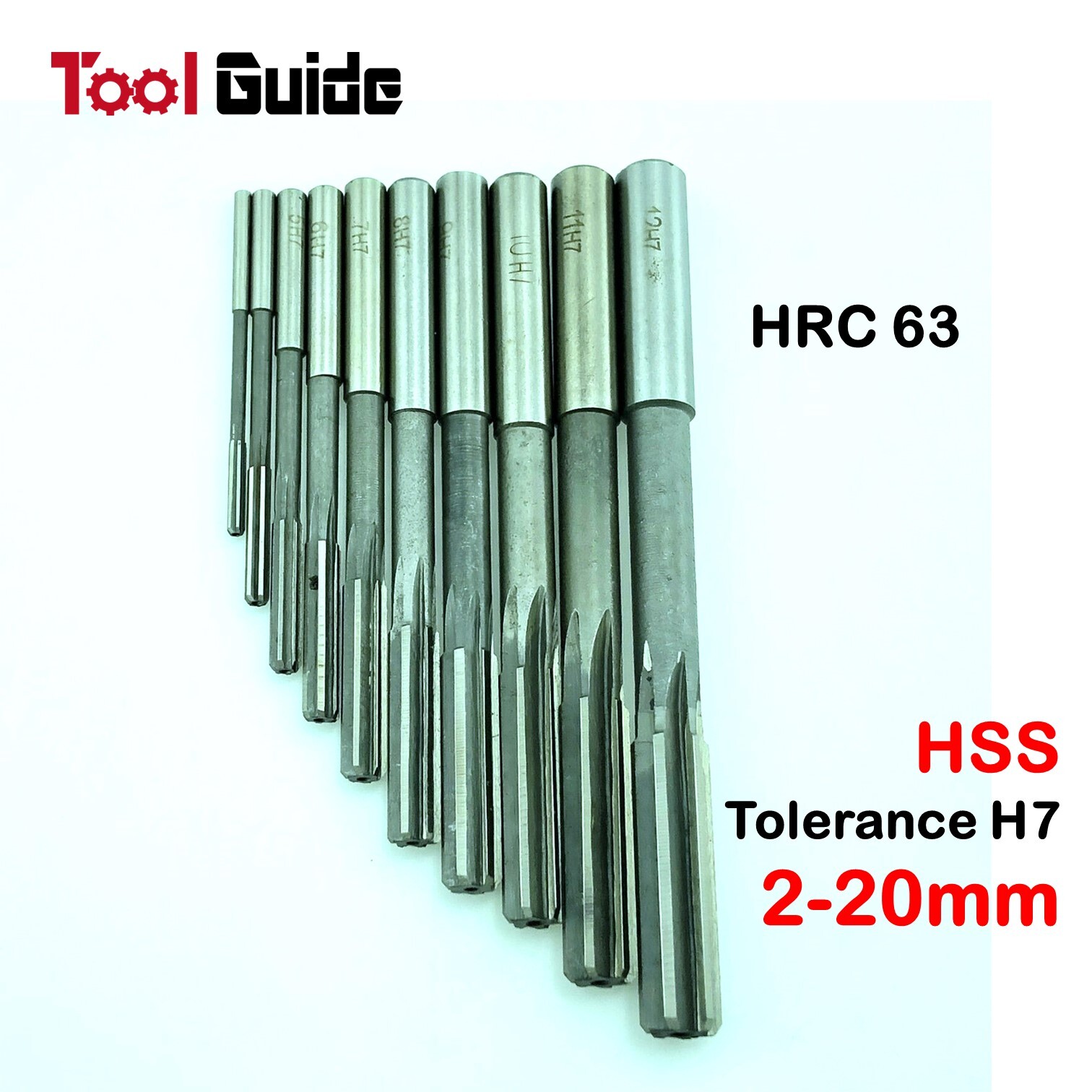 2mm-20mm Straight Shank Reamer HSS H7 Machine High Speed Steel Parallel ...