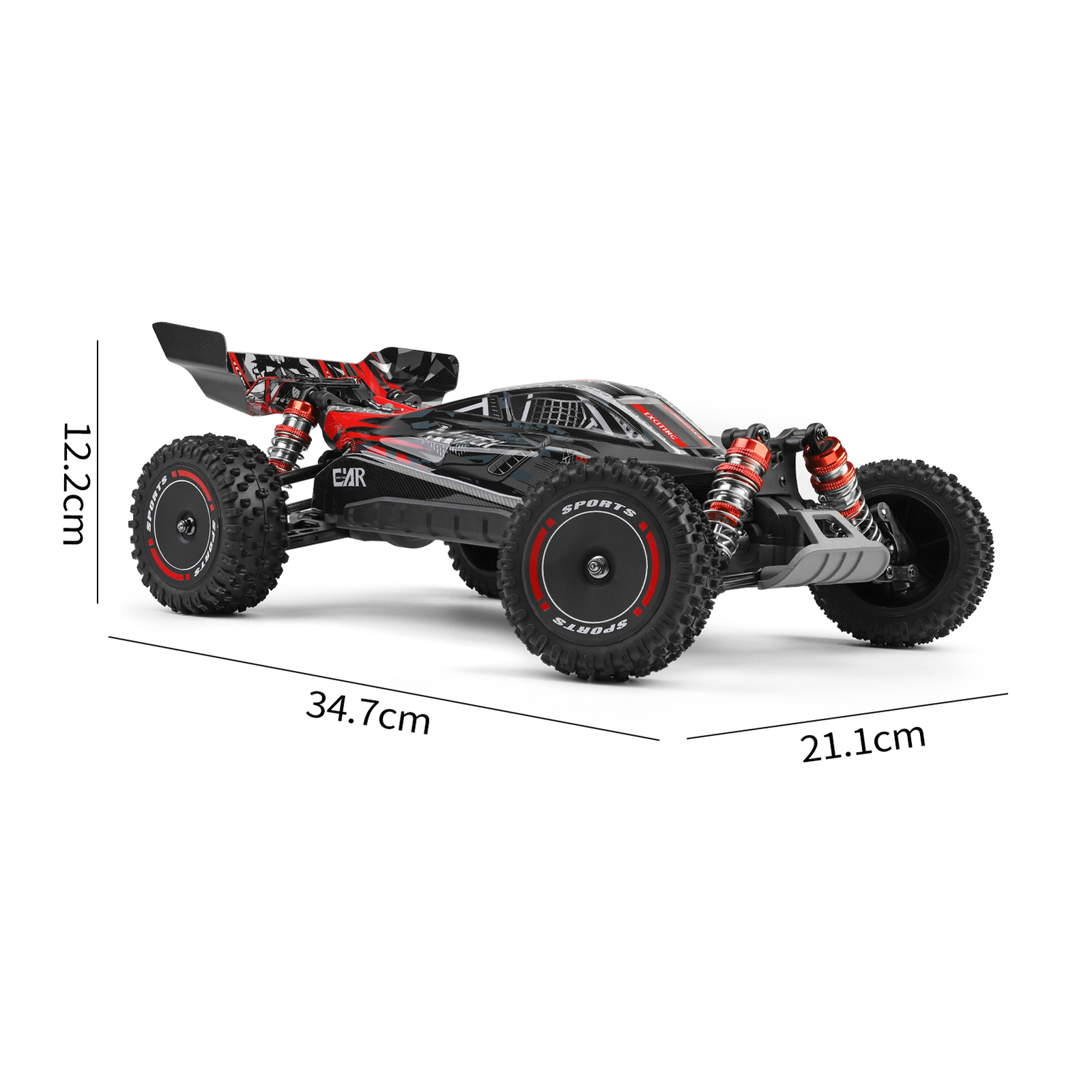 WLtoys 124010 1/12 2.4GHz 4WD RC Racing Car 55KM/H High-Speed 3xBattery ...