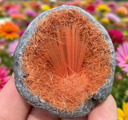 Natural Goethite Magnetite Orange Copper Ore Crystal Sphere Cluster ...