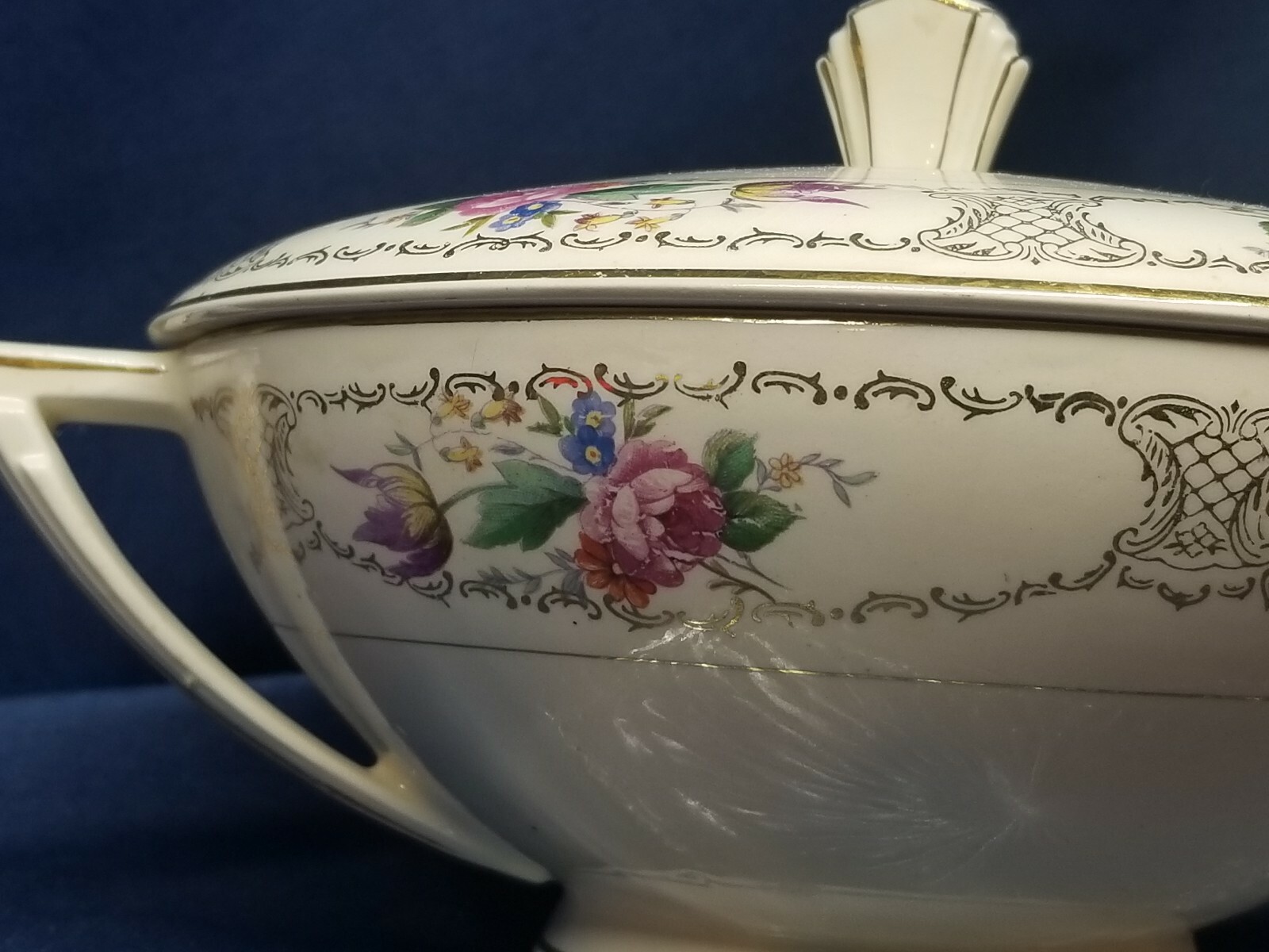 Vintage Edwin Knowles China Hostess CasseroleWith Lid Pink Floral ...