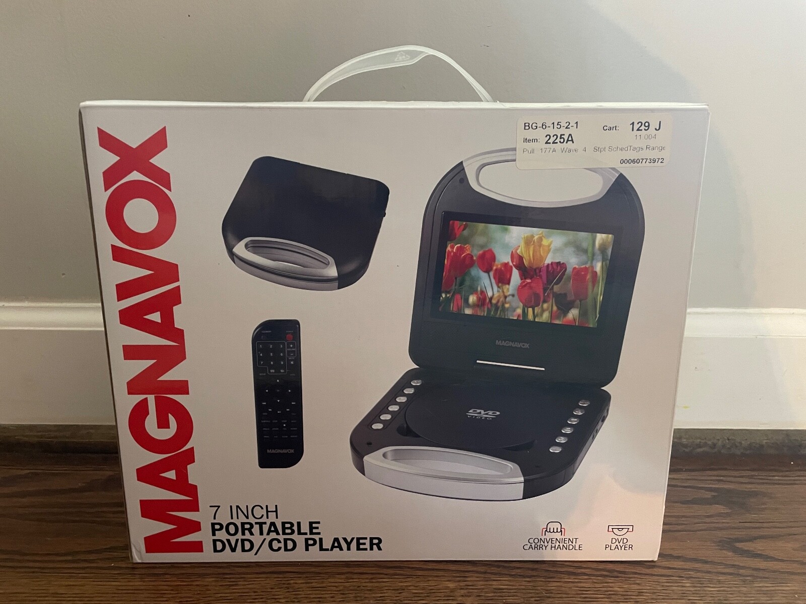 Magnavox Black 7 Inch Portable DVD Player With Remote Control and Car ...