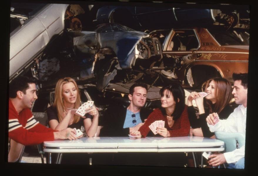 Friends Jennifer Aniston Matthew Perry Cast playing poker Original ...