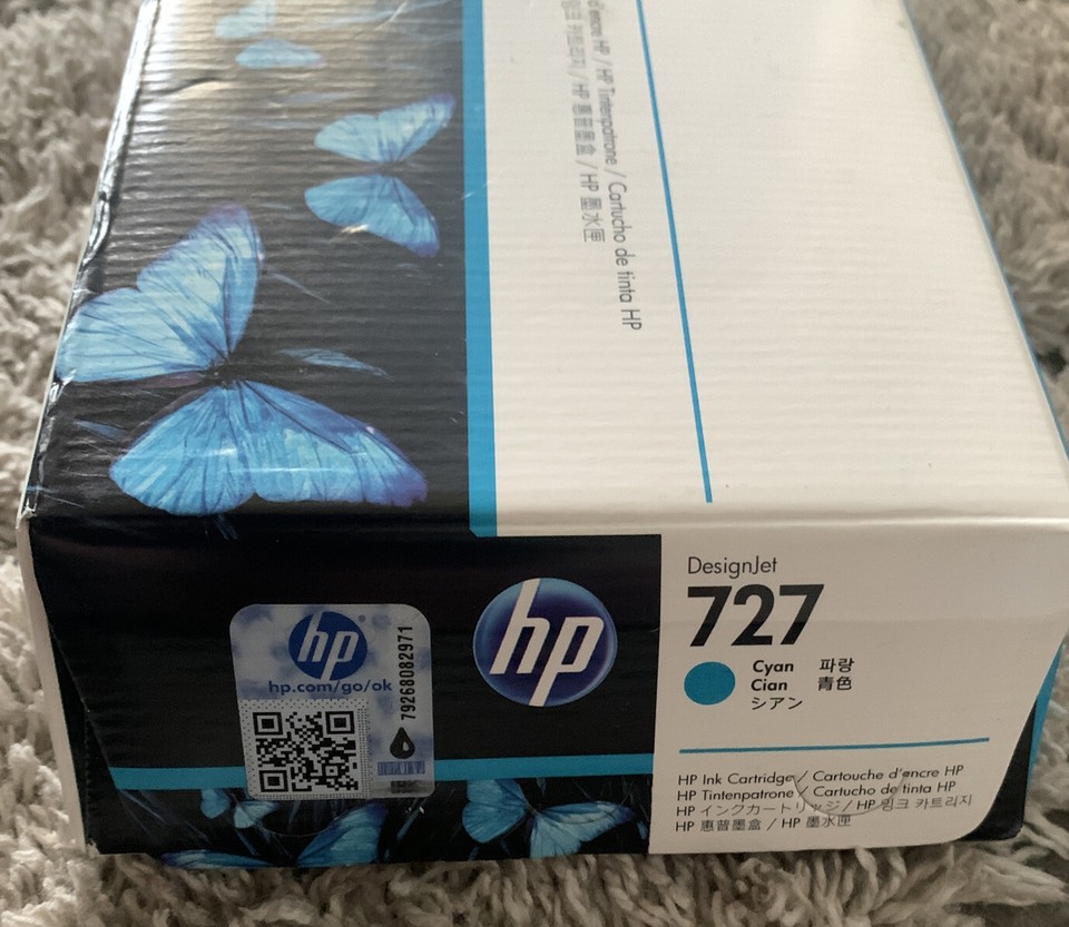 HP 727 Genuine Cyan Ink F9J76A - 300ml Original OEM T930 T1530 T2530 | eBay