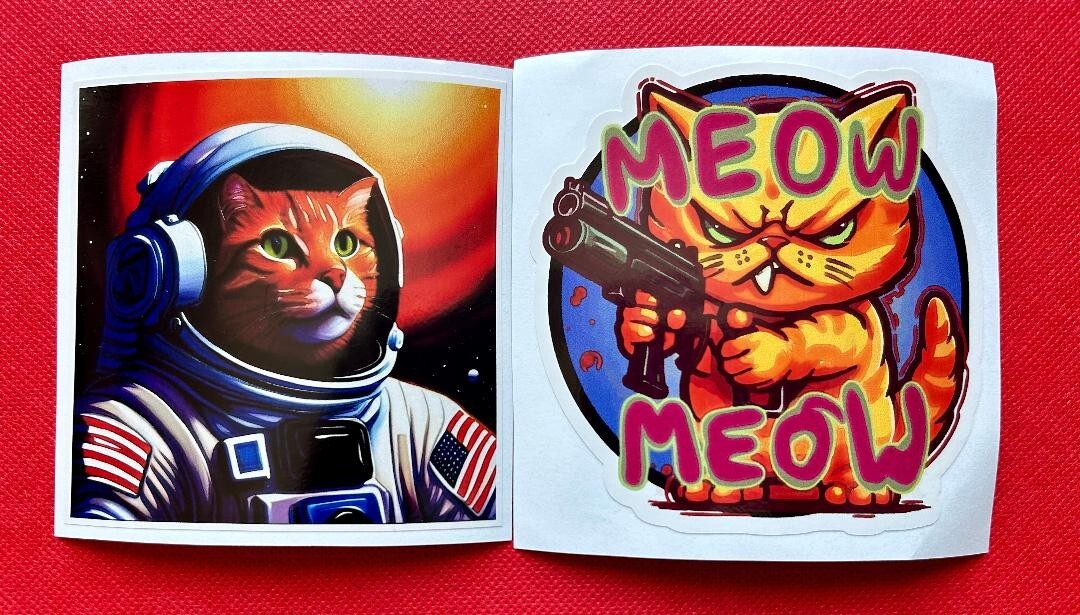 4-PACK FUNNY CRAZY CATS HOT ROD RAT FINK MOTORCYCLES TOOLS GUNS ...