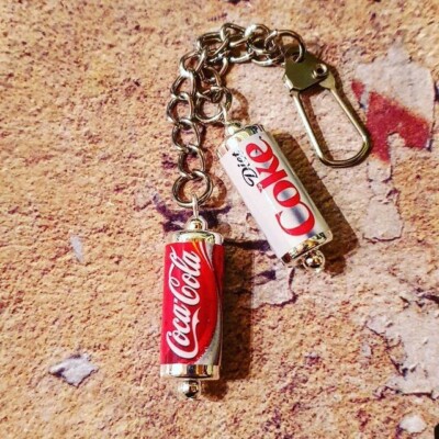 Unique COKE & DIET COKE DOUBLE KEYRING gift bag COCA COLA keychain CAN ...