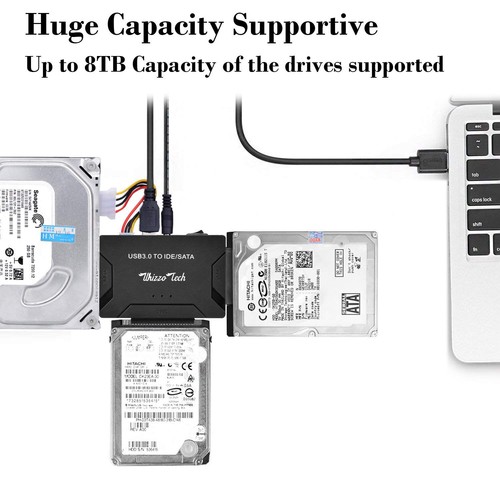 External Hard Drive Adapter Kit USB 3.0 to IDE & SATA Converter 2.5"/3. ...