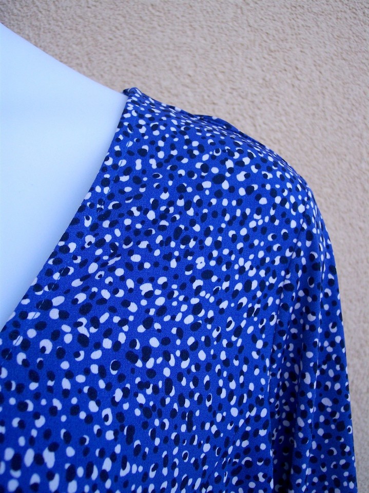 Susan Graver Liquid Knit Fit Flare Tunic Top plus size 2x 3x Blue ...