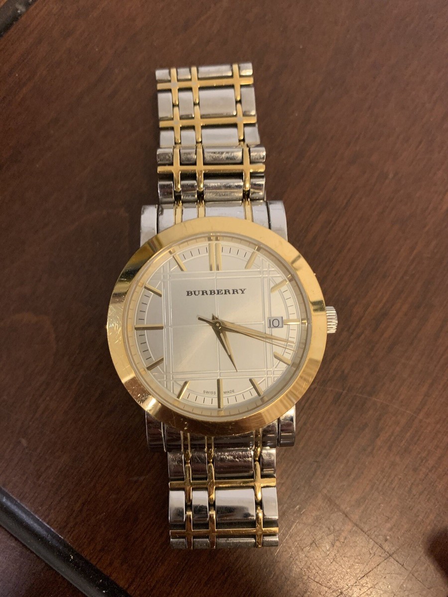 Burberry BU1358 Two-Tone Stainless Steel Swiss Made Calendar Burberry BU1358 Two-Tone Stainless Steel Swiss Made Calendar