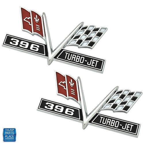 65-67 Chevy Full-Size El Camino Chevelle Camaro Fender Emblem 396 Turbo ...