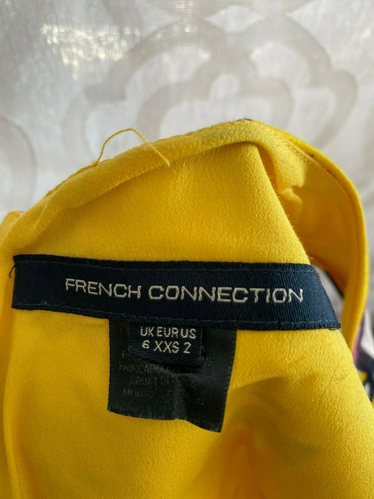 French Connection Yellow Floral A Line Mini Dress Size 2 | eBay