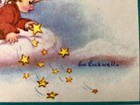 Vintage Christmas Greeting Card Cute Angels Sprinkling Stars Artist Eve ...