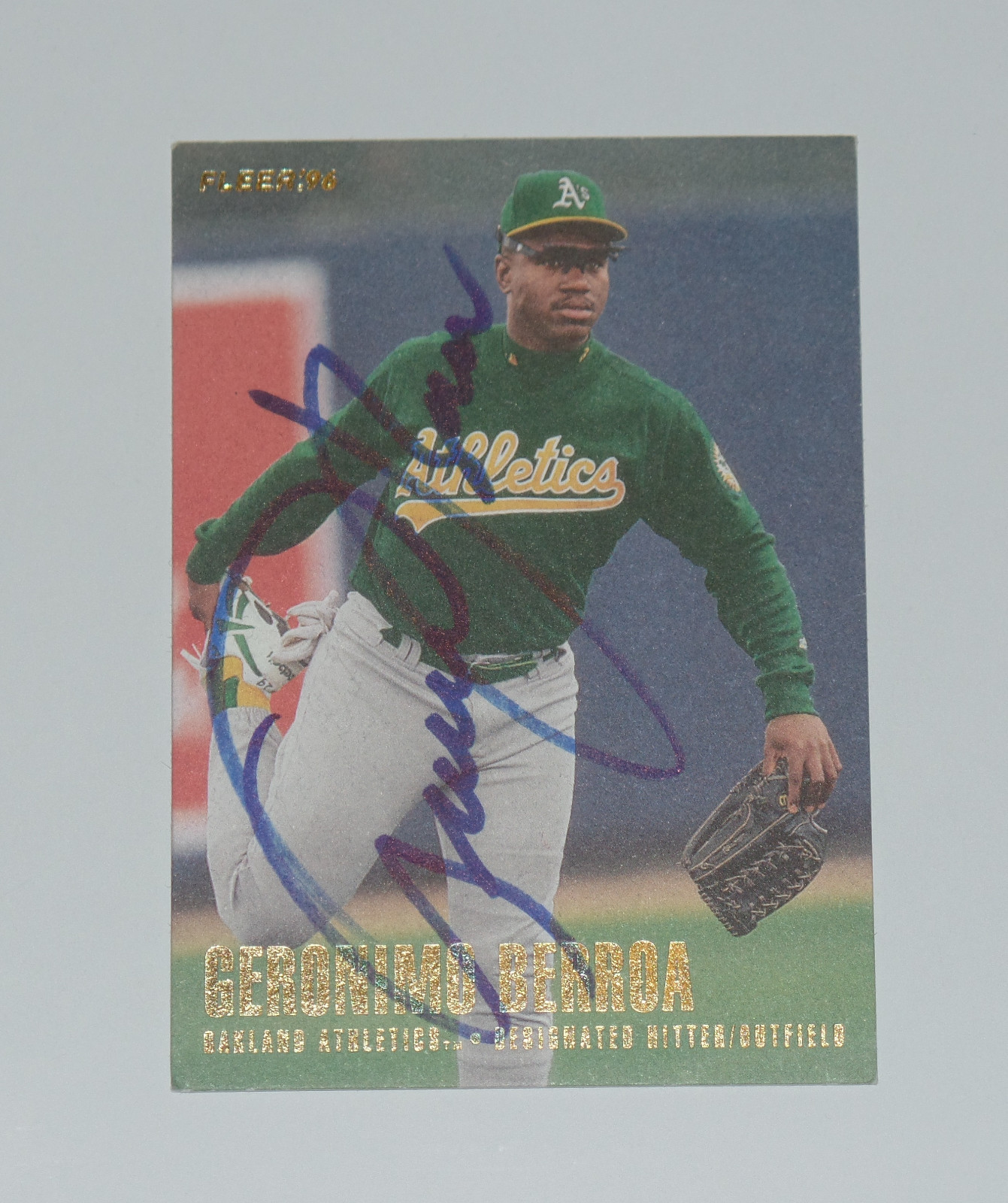 GERONIMO BERROA SIGNED AUTO'D 1996 FLEER CARD #203 OAKLAND ATHLETICS ...