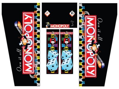 Stern MONOPOLY Pinball Machine CABINET Decal Set | eBay